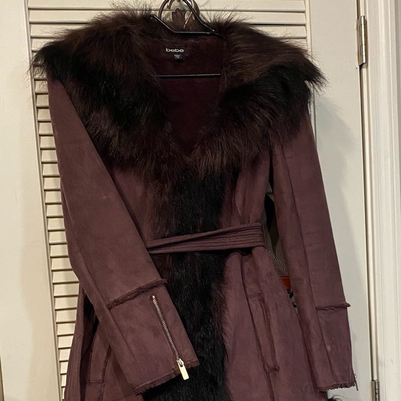 bebe | Jackets & Coats | Plum Bebe Coat Size Small | Poshmark